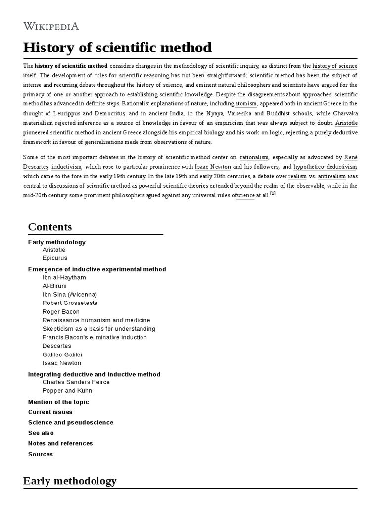 History of Scientific Method PDF | PDF | Science | Inductive Reasoning
