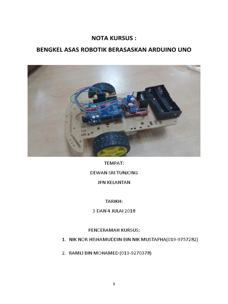 Nota Kursus Bengkel Asas Robotik Berasaskan Arduino UNO Di JPN | PDF ...
