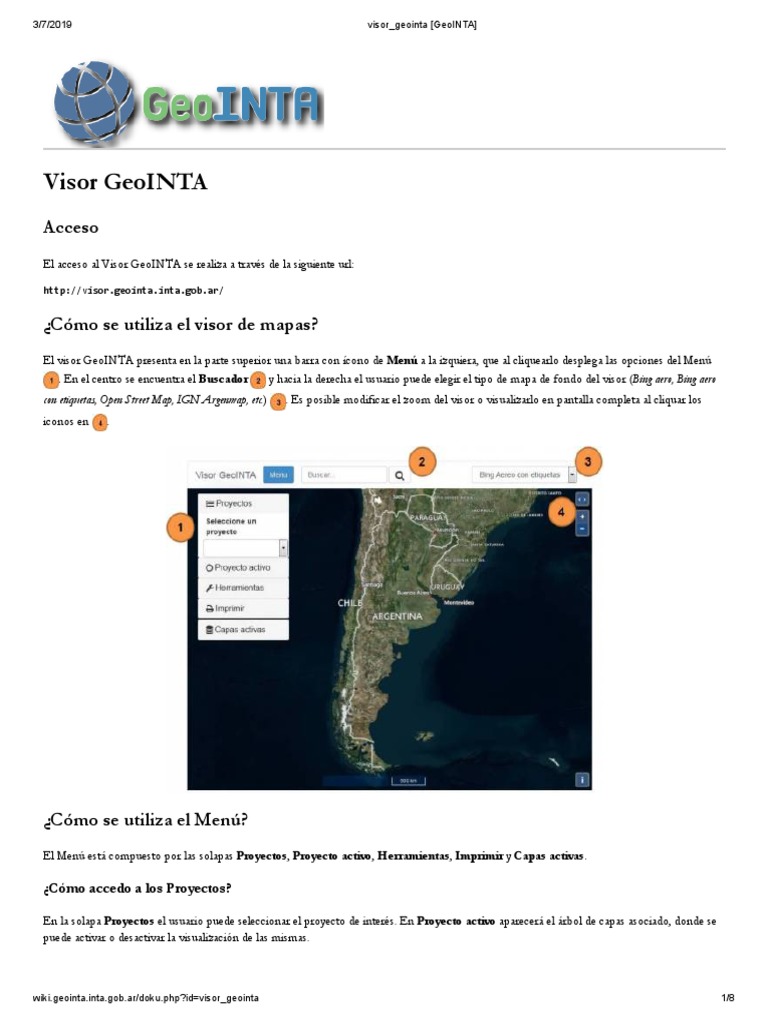 Guía de Uso del Visor GeoINTA | PDF | Point and Click | Hipervínculo