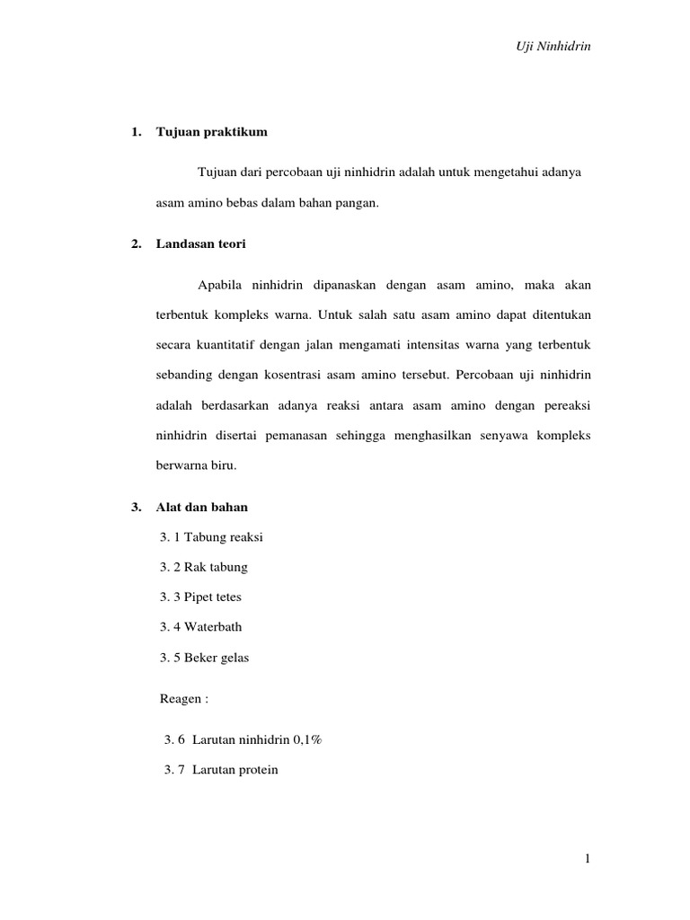 Protein 2 Uji Ninhidrin | PDF