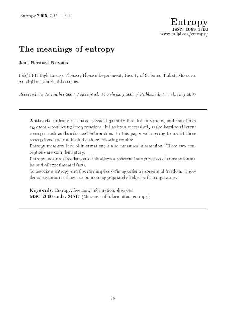 Understanding Entropy's Interpretations | PDF | Entropy | Uncertainty ...