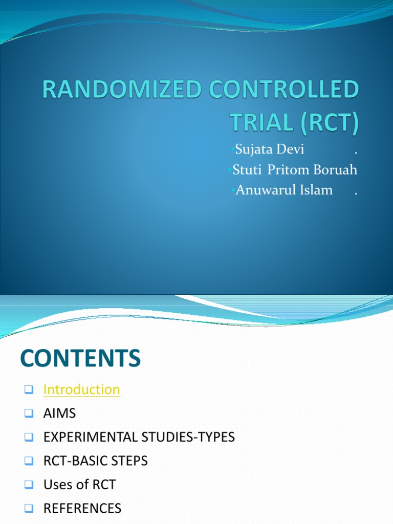 Introduction to Epidemiology & RCTs | PDF | Randomized Controlled Trial ...