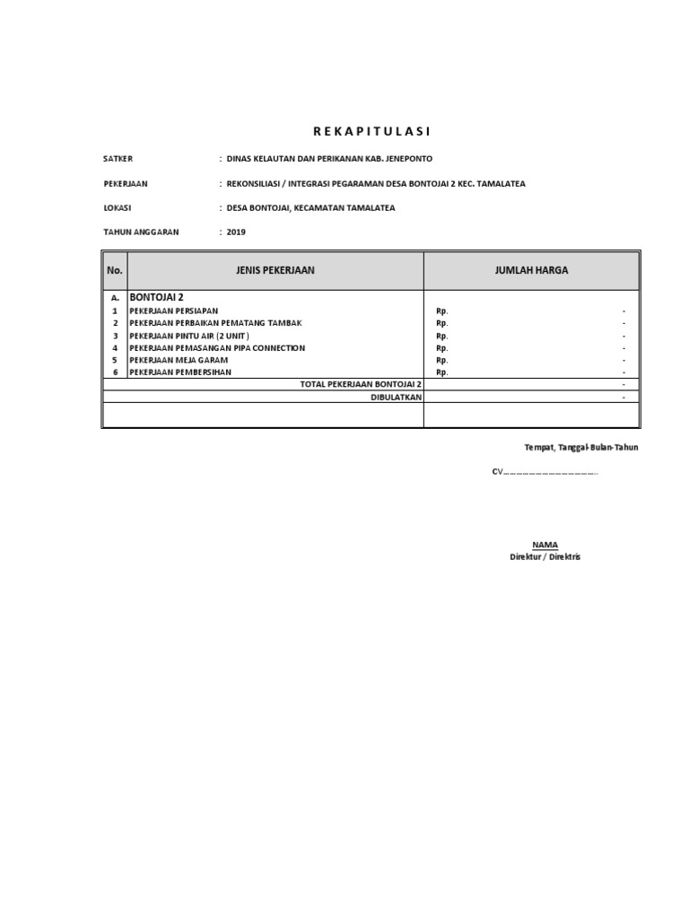 Contoh Bill of Quantity (BOQ) Pekerjaan Penggalian Tanah | PDF