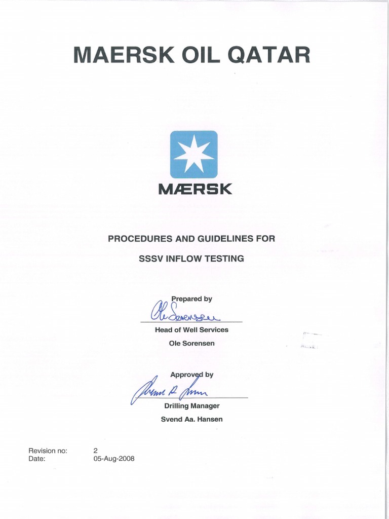 SSSV Inflow Testing | PDF | Pressure | Valve