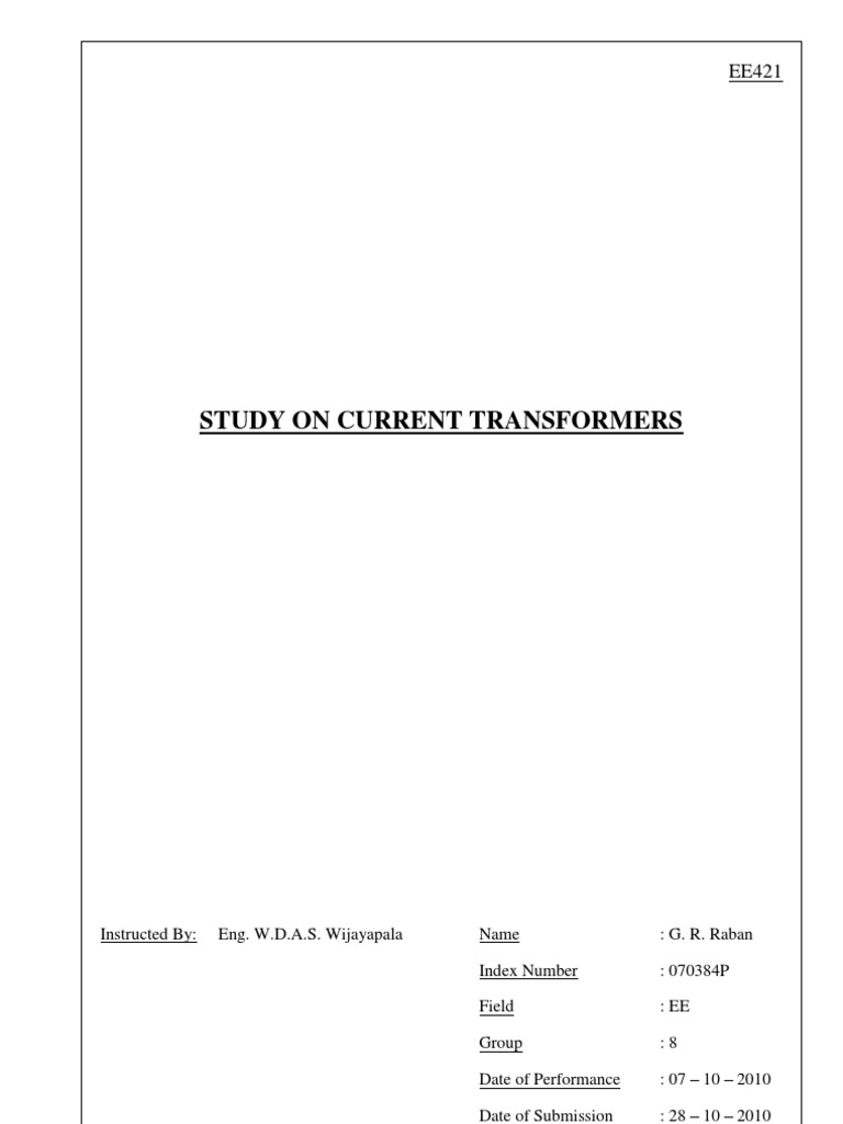 Current Transformer | PDF | Electricity | Electromagnetism