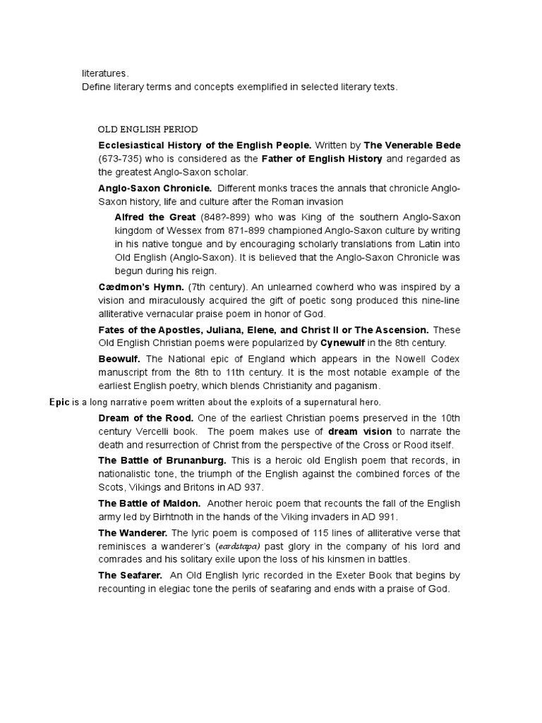 Old English | PDF | Anglo Saxons | European Literature