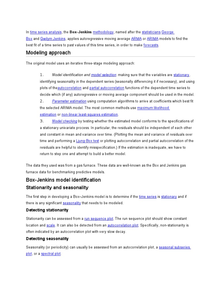 Box Jenkins Method | PDF | Scientific Modeling | Conceptual Model