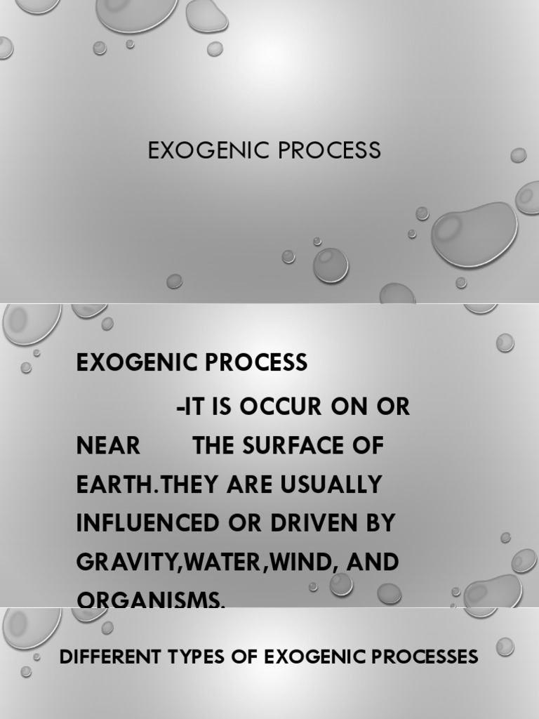 EXOGENIC Process | PDF | Weathering | Erosion