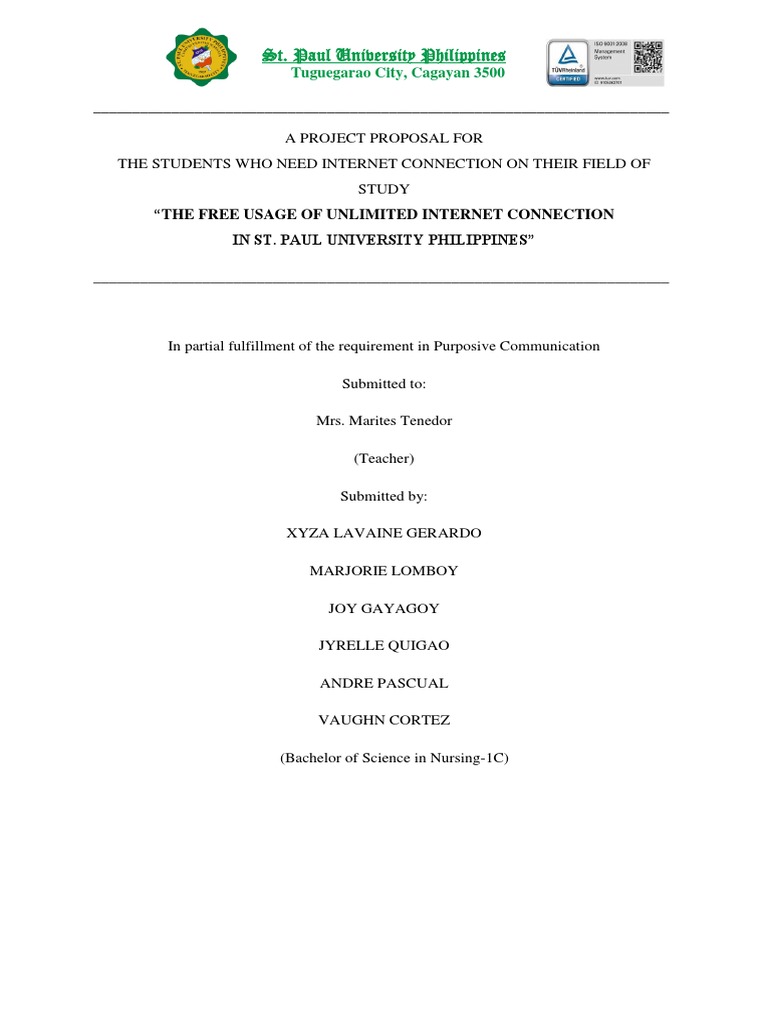 Project Proposal | PDF | Internet Service Provider | Internet Access