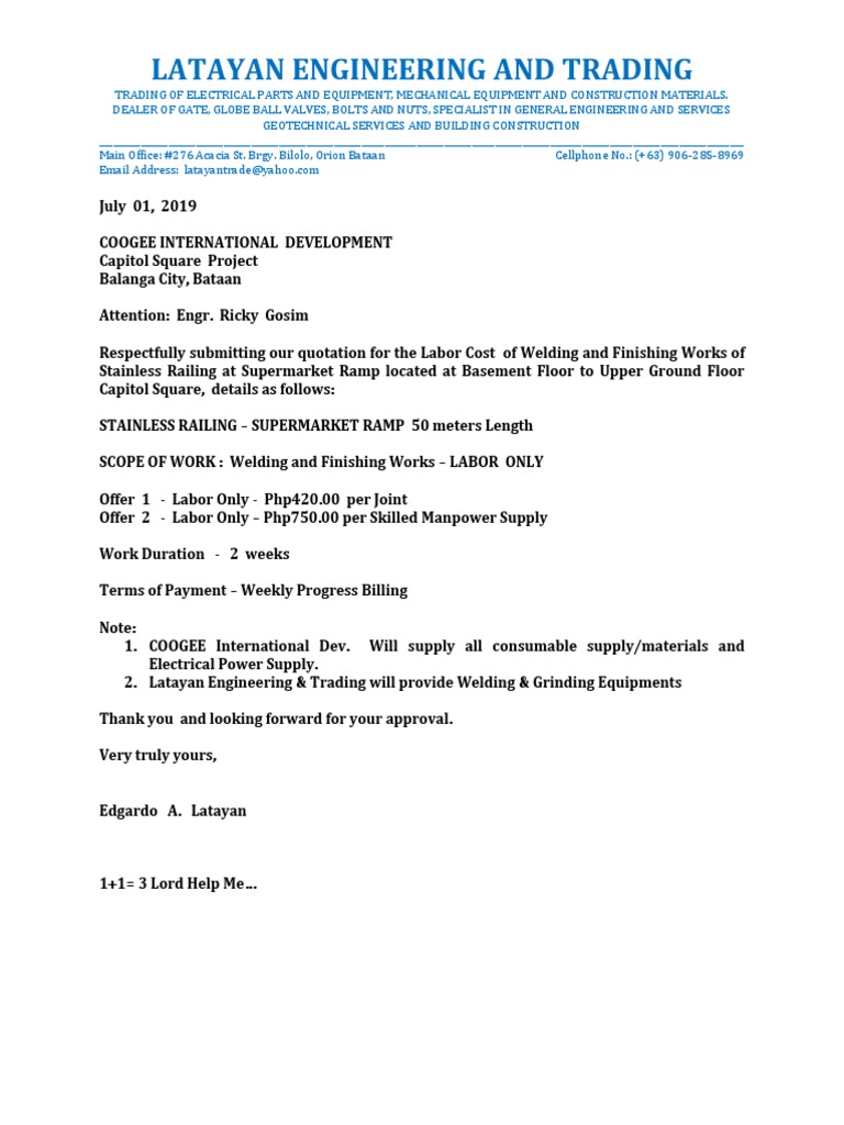 Latayan Engineering and Trading | PDF