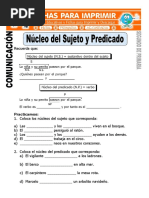 Ficha de Evaluación Concordancia Entre Sujeto y Verbo. | PDF | Asunto ...