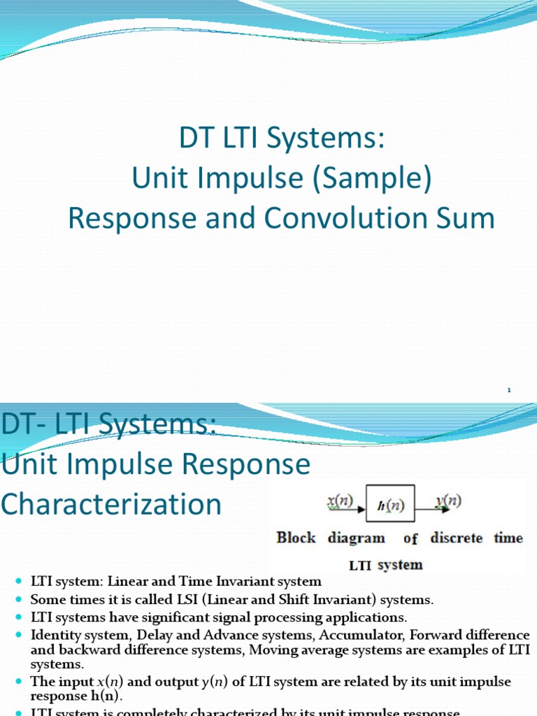 DT LTI Systems: Unit Impulse (Sample) Response and Convolution Sum | PDF | Recurrence Relation ...