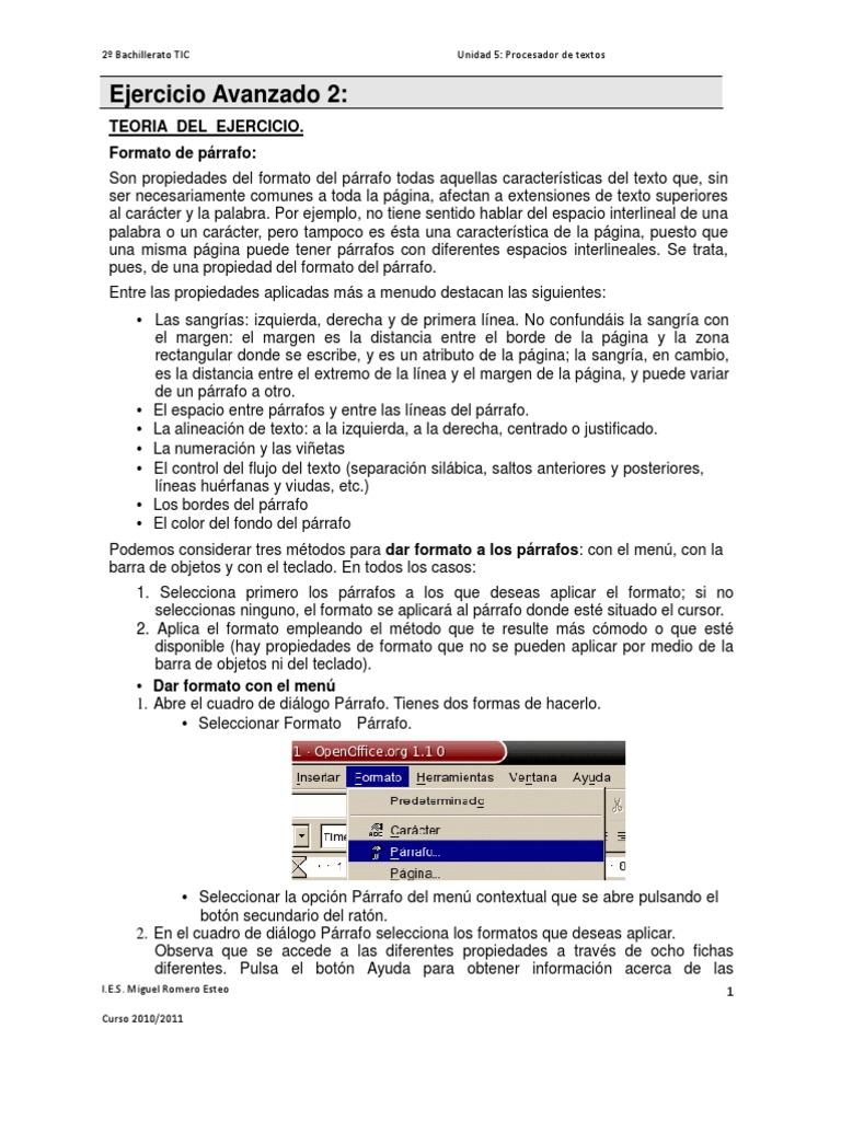Ejercicios Writer Avanzado-2 | PDF | Ciencias de la Computación | Informática