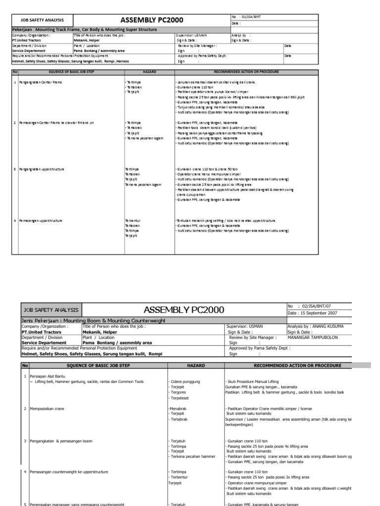 JSA Assembly PC2000 BNT Rev | PDF