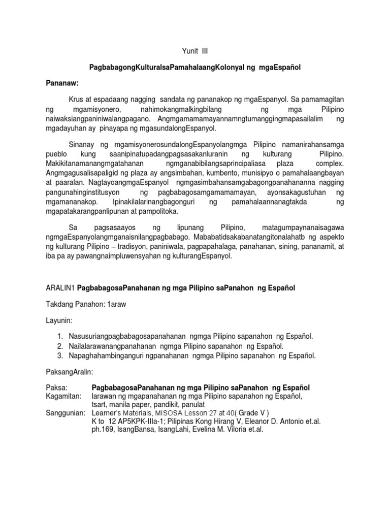 Grade 5 Teachers Guide AP Q3 Aralin 1 | PDF