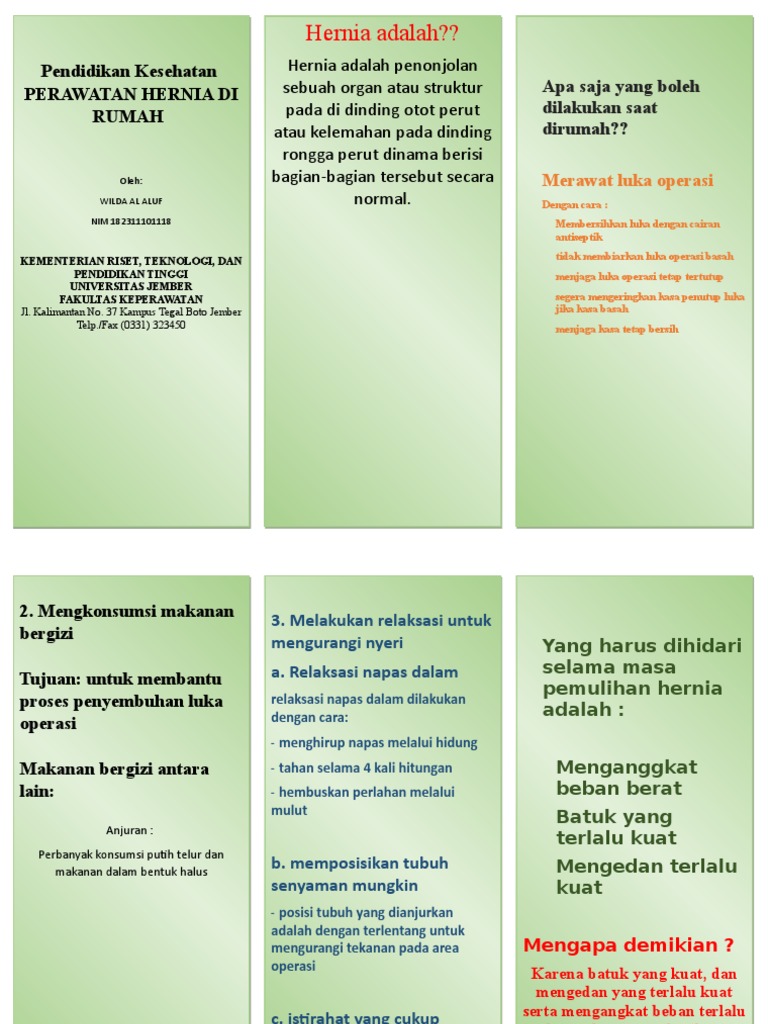 Leaflet Discharge Planning Hernia | PDF