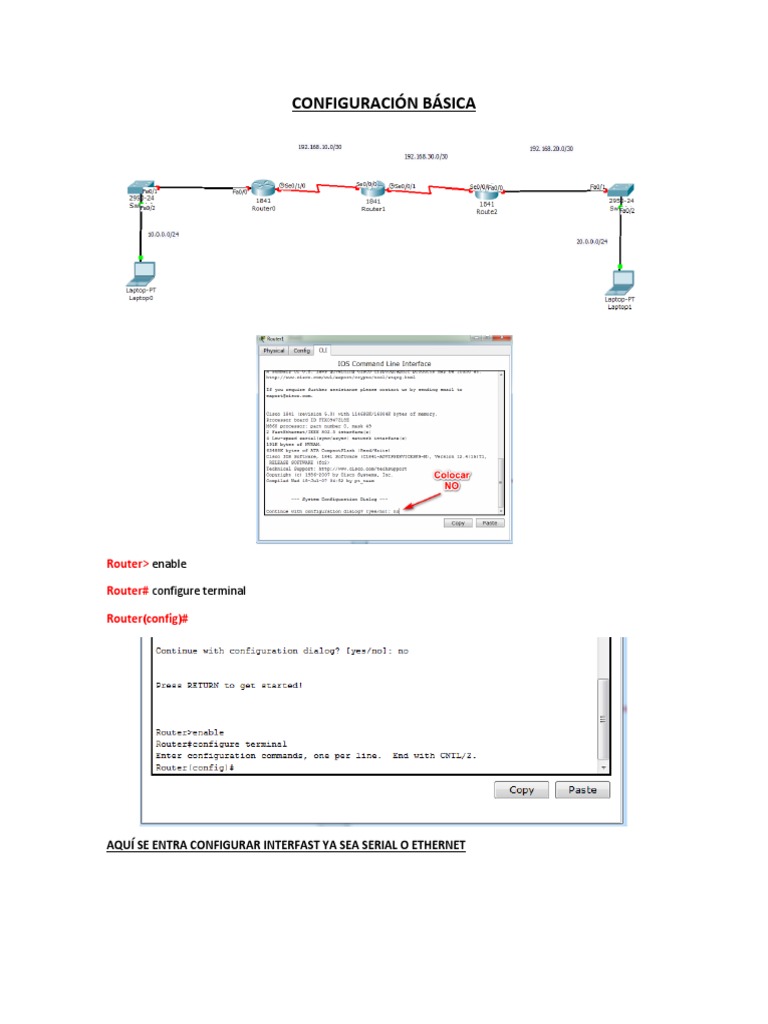 Configuración Básica Cisco | PDF | Router (Computing) | Internet Standards