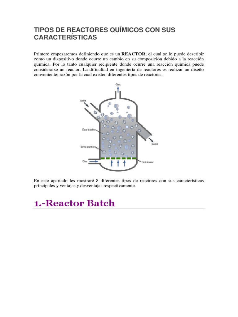 Tipos de Reactores | PDF