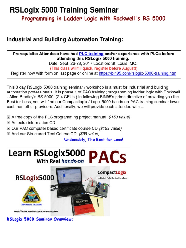 Rslogix 5000 Training Seminar: Programming in Ladder Logic With ...