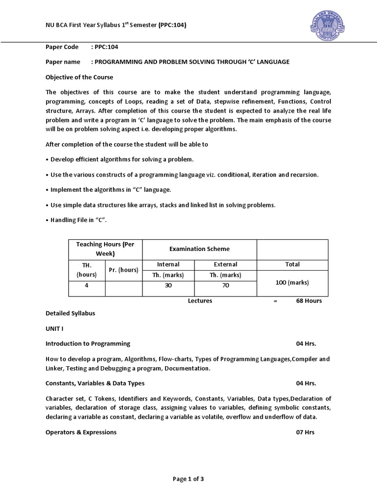 104 - Programming and Problem Solving Through 'C Language | Download Free PDF | Pointer ...