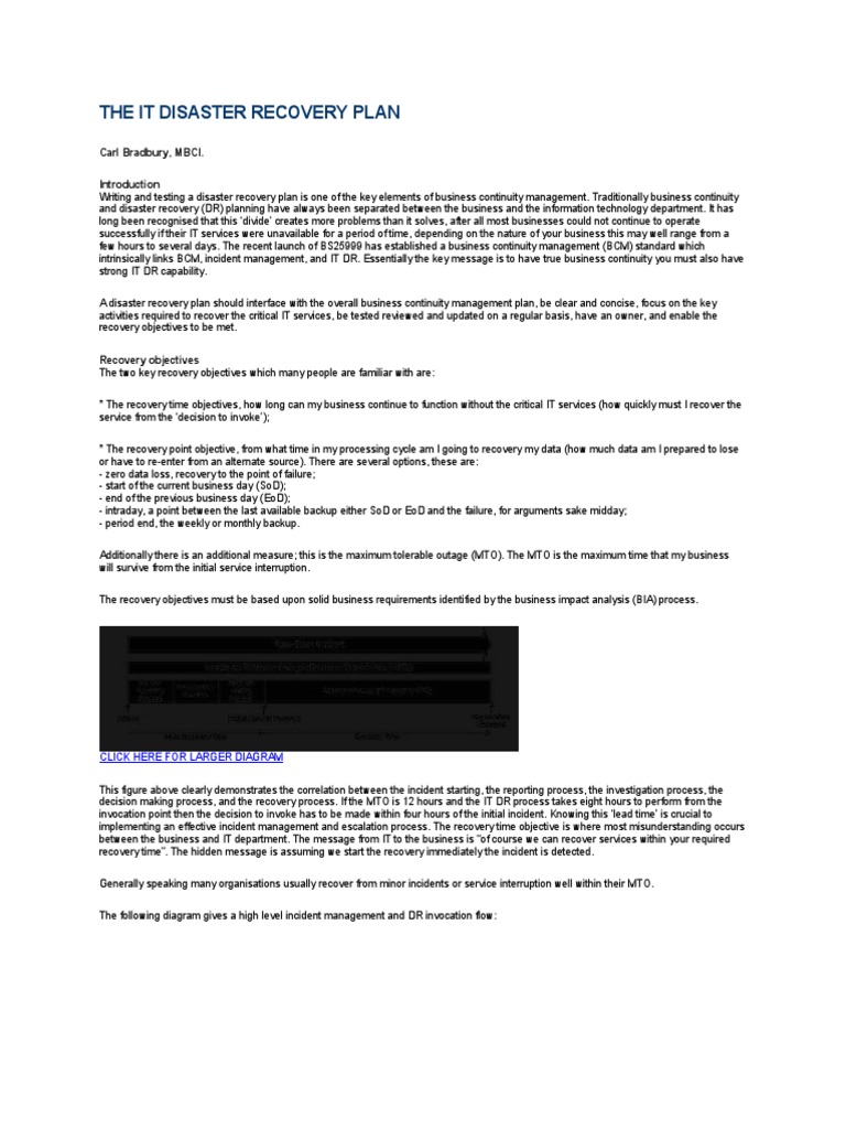 IT Disaster Recovery Plan Essentials | PDF | Disaster Recovery | Databases