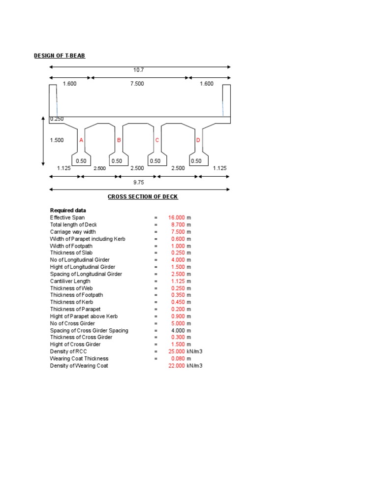 T Beam Design | PDF | Structural Load | Mechanical Engineering