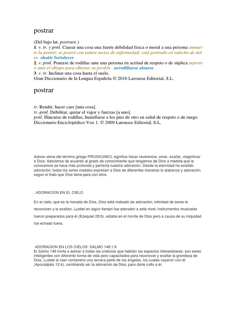 Adorar Viene Del Término Griego PROSKUNEO | PDF | Templo en jerusalén ...