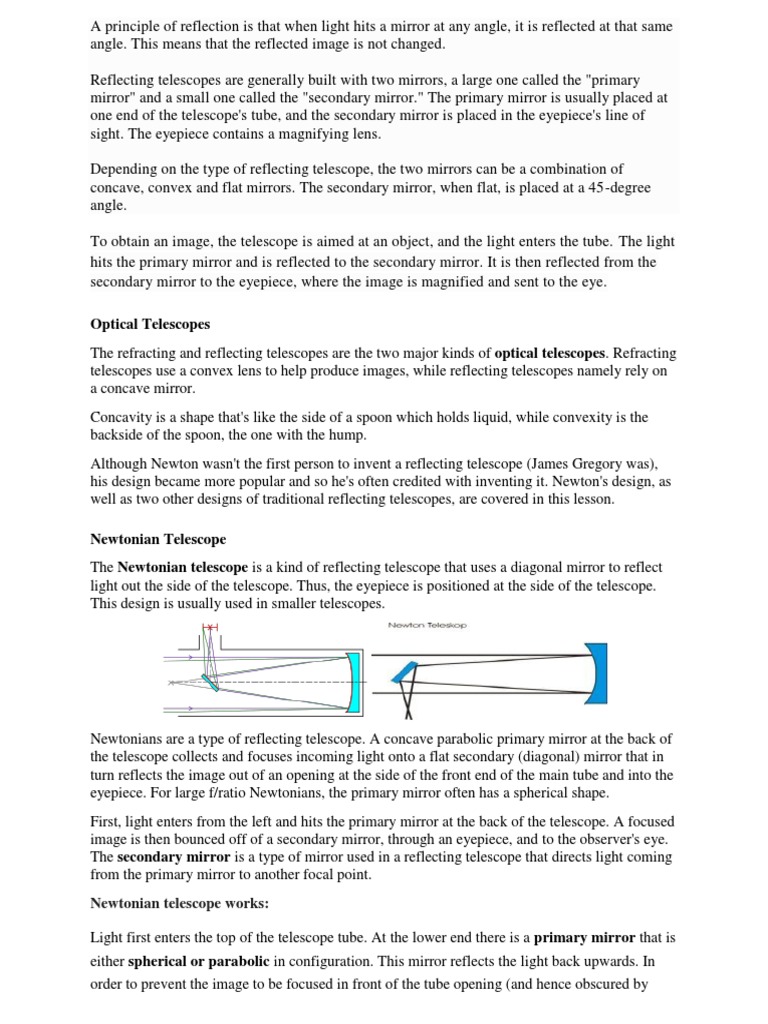A Principle of Reflection Is That When Light Hits A Mirror at Any Angle ...