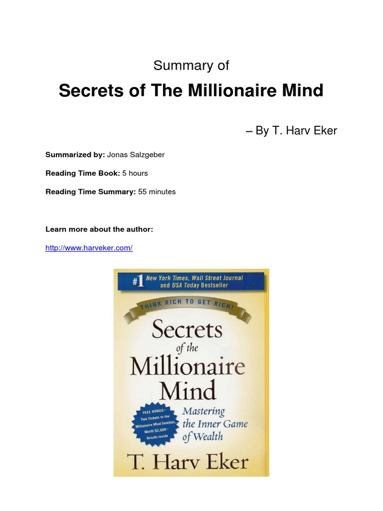Secrets Of The Millionaire Mind By T Harv Eker Njlifehacks Book