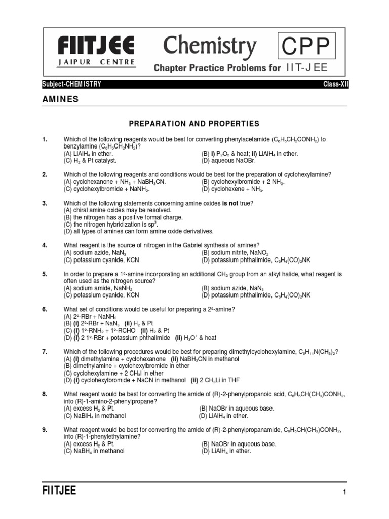 CPP Amines | PDF | Amine | Chemical Reactions