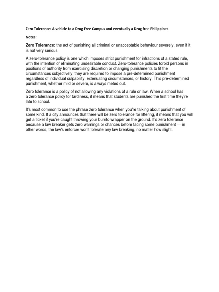 Zero Tolerance: Drug-Free Campus Policy | PDF | Social Science | Lifestyle
