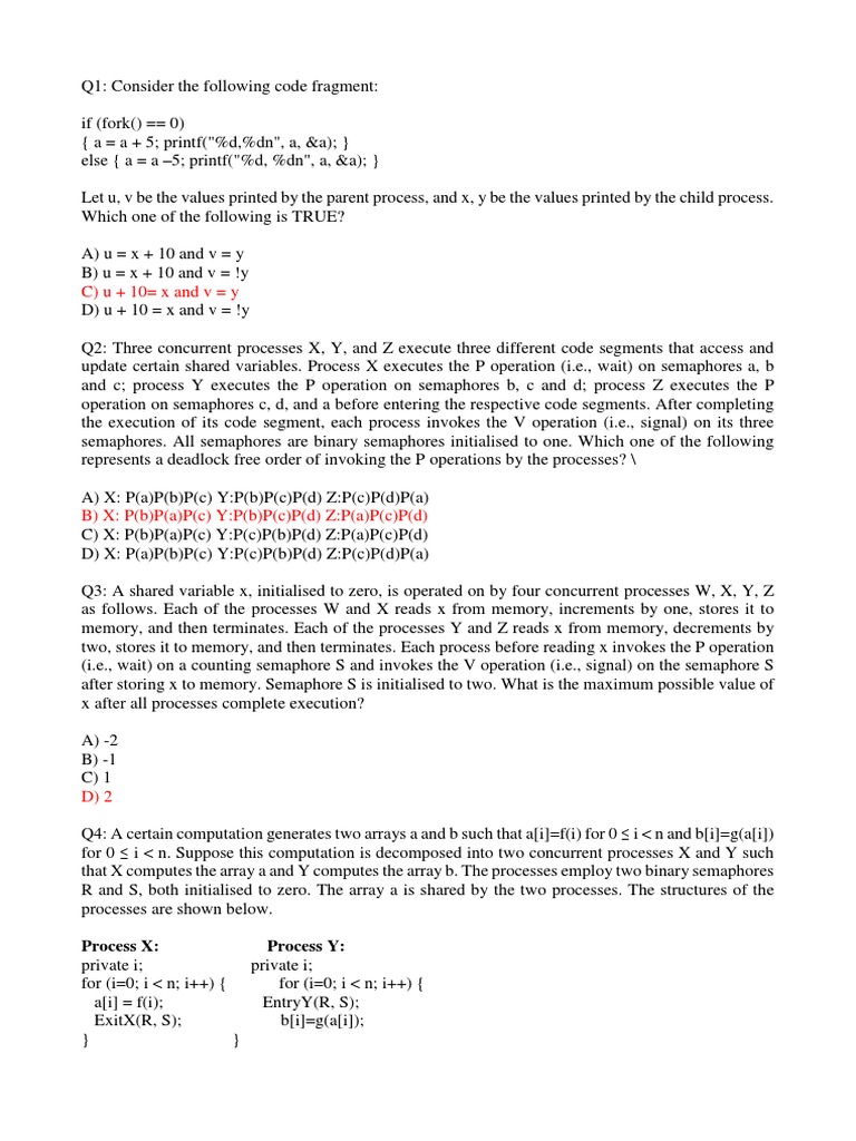 Os MCQ | Download Free PDF | Scheduling (Computing) | Thread (Computing)