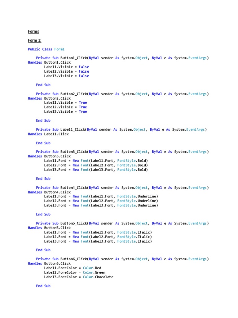 VB Forms | PDF | Infographics | Design