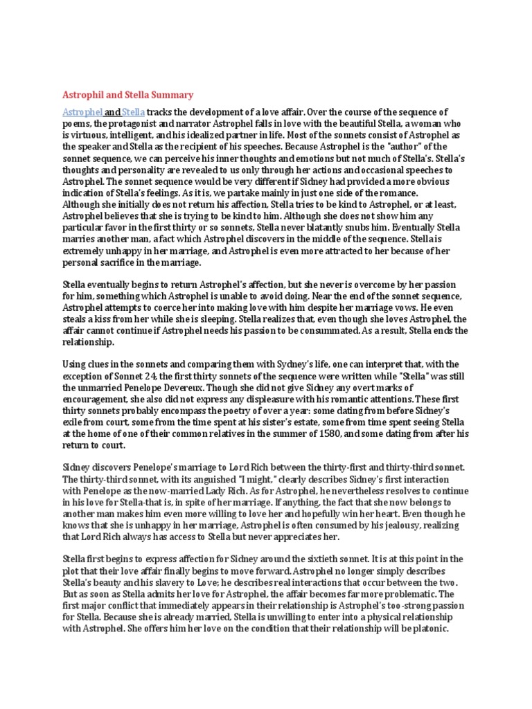 Astrophil and Stella: A Love Analysis | PDF | Love