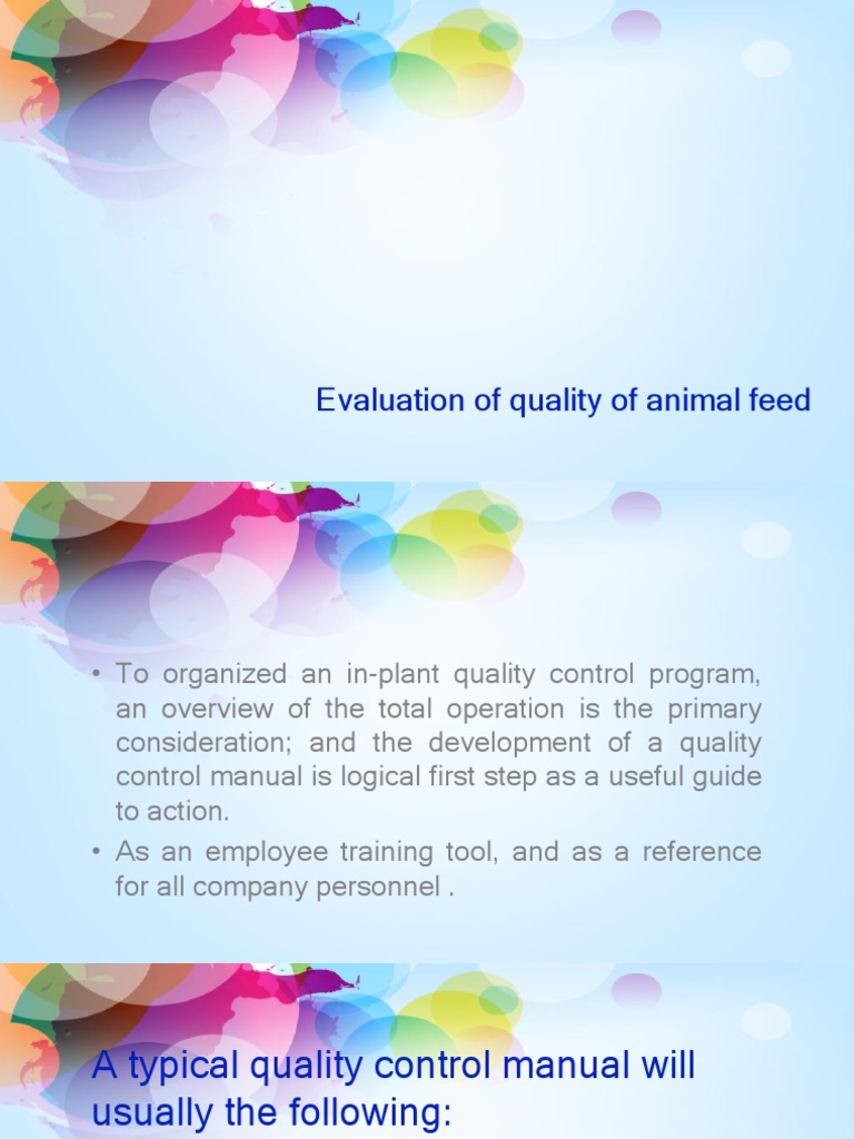 Animal Feed Quality Control Evaluation | PDF | Cereals | Animal Feed