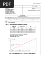 Lab Report Group 1 (Experiment Newton Second Law) | PDF | Force | Mass
