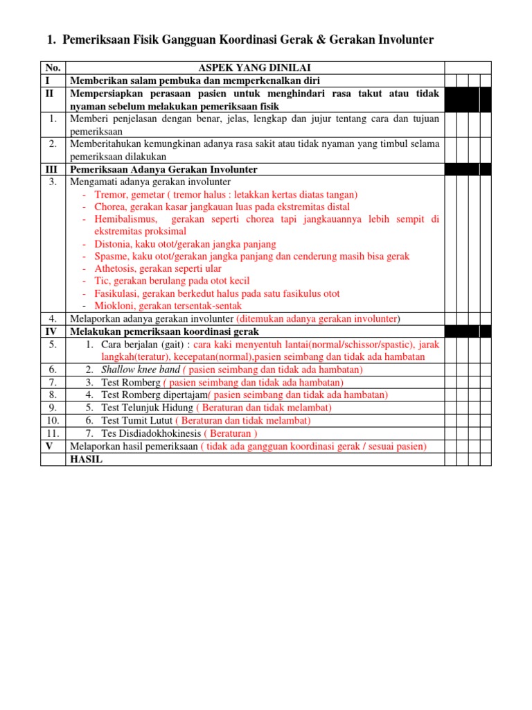 Checklist OSCE Dan Penjelasan | PDF