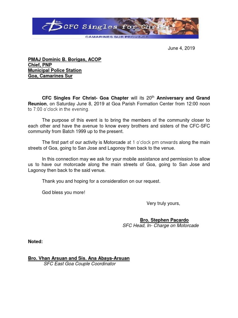 Motorcade Permit | PDF