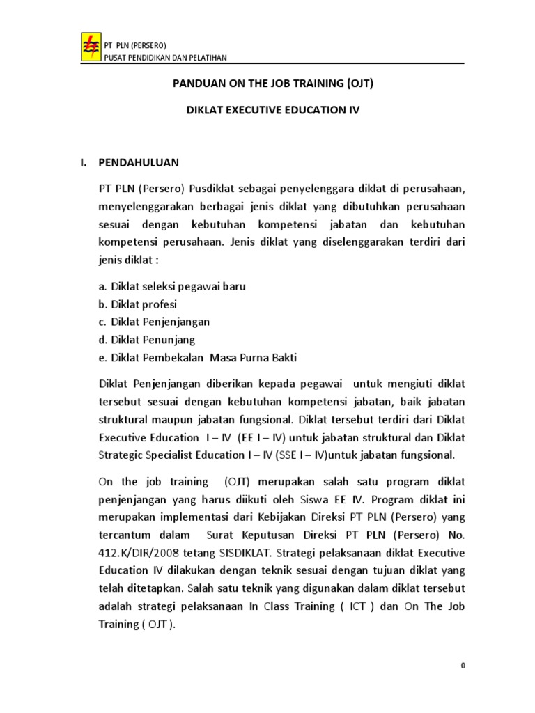 Panduan Ojt Ee4 Pdf