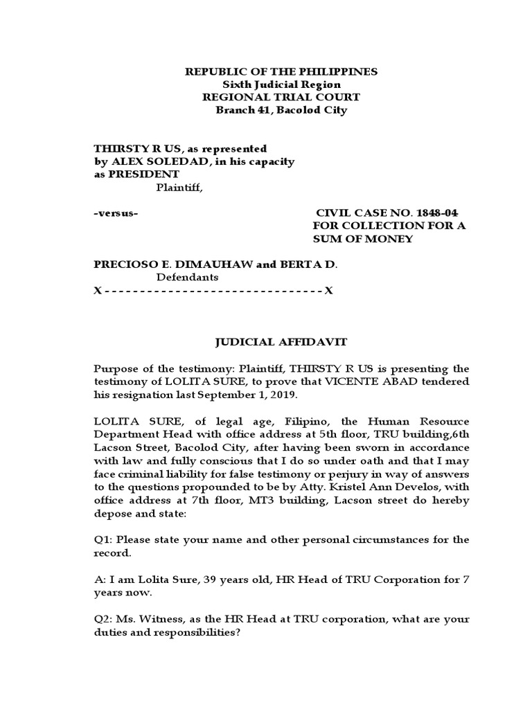 Judicial Affidavit | PDF | Perjury | Judiciaries