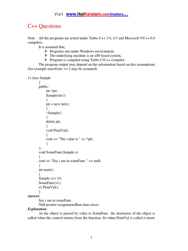 C Aptitude | PDF | Class (Computer Programming) | Pointer (Computer Programming)