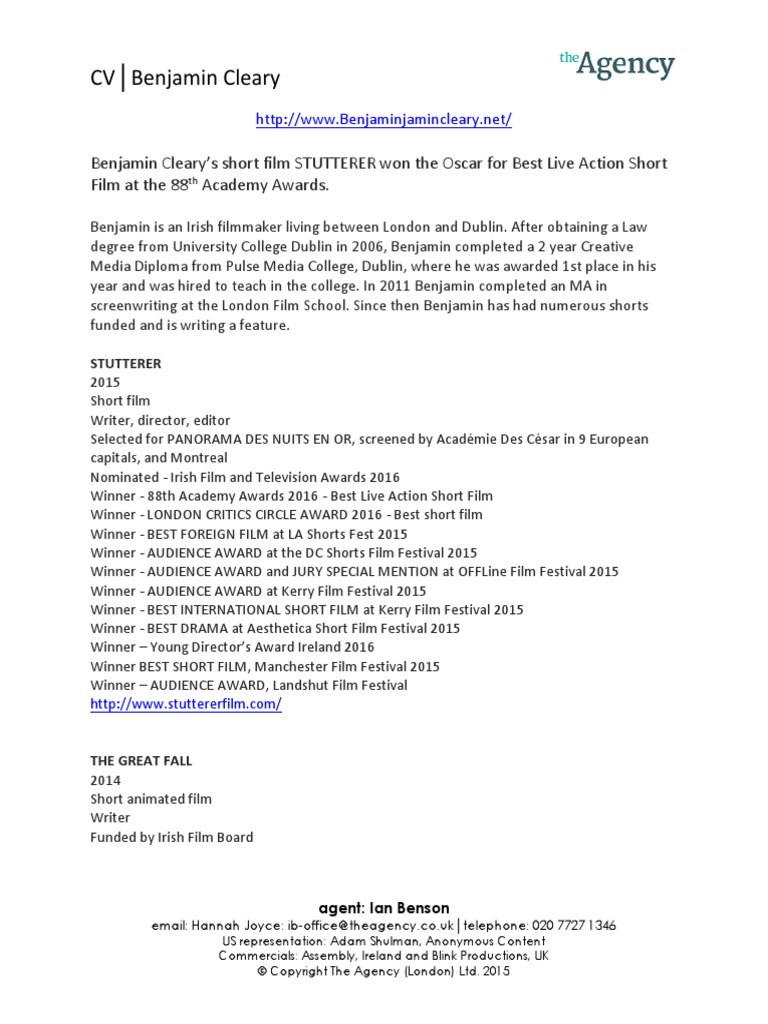 Stutterer 2016 | PDF | Academy Awards | Entertainment