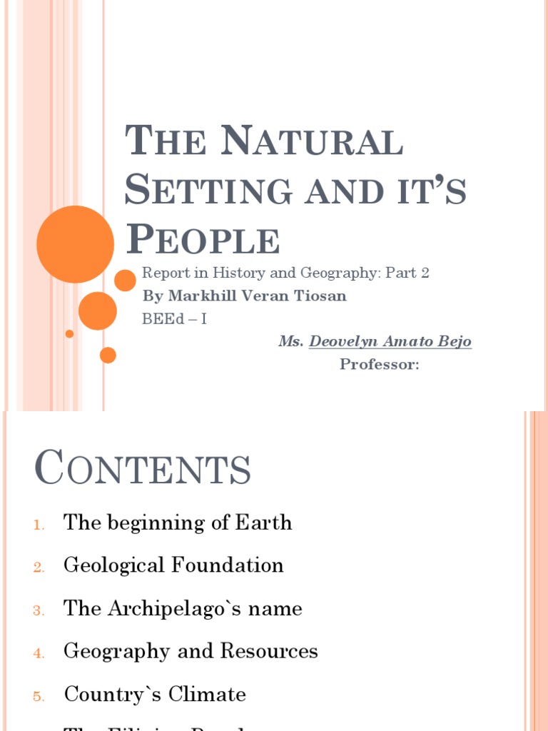 The Natural Setting and Its People | PDF | Earth Sciences | Science