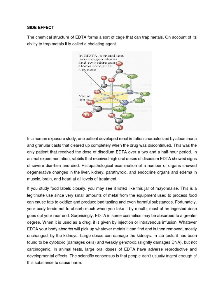 Edta | PDF | Ethylenediaminetetraacetic Acid | Dose (Biochemistry)