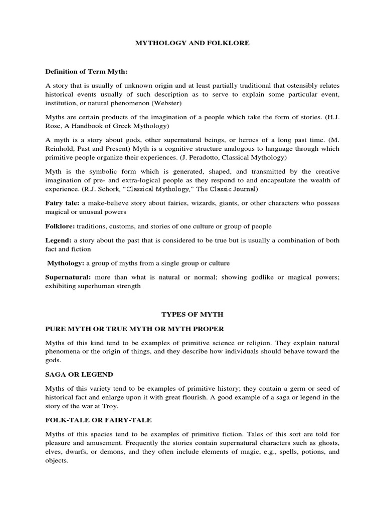 Mythology and Folklore Handouts | PDF | Dionysus | Zeus