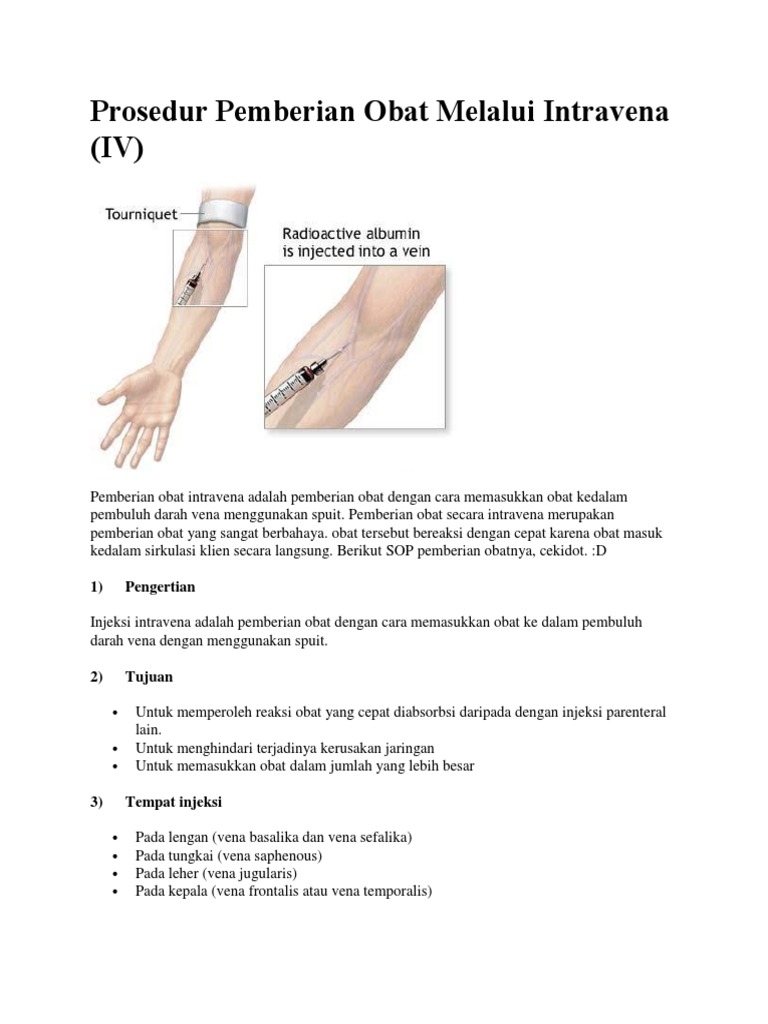 Prosedur Pemberian Obat Melalui Intravena | PDF