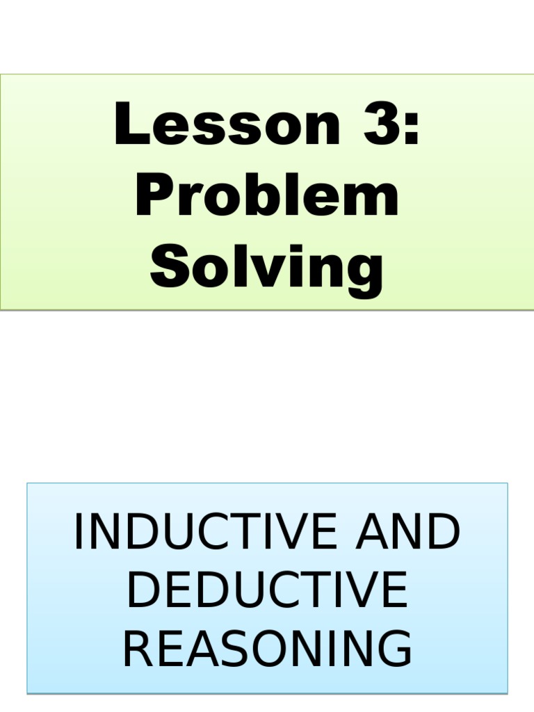 Lesson 3: Problem Solving Lesson 3: Problem Solving | PDF | Chart | Reason