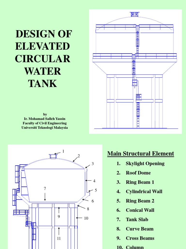 Elevated Water Tank Design Guide | PDF | Beam (Structure) | Bending