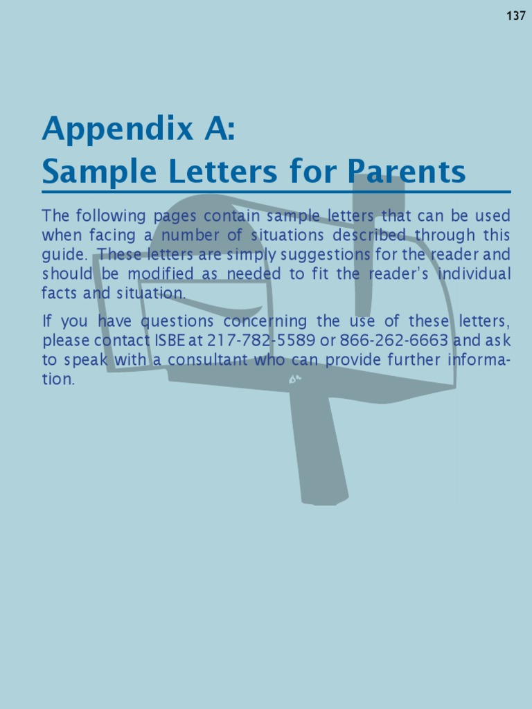 Appendix A: Sample Letters For Parents | Download Free PDF ...