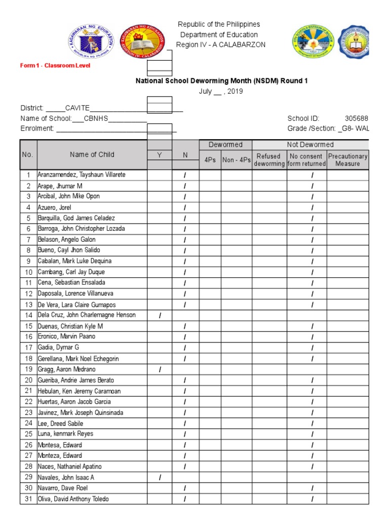 NSDM Form 1 2 | PDF | Veterinary Medicine